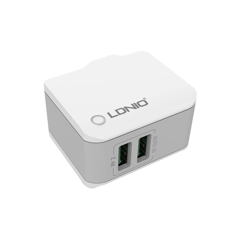 Kucni punjac LDNIO A2203 2xUSB 5V/2.4A Type C beli