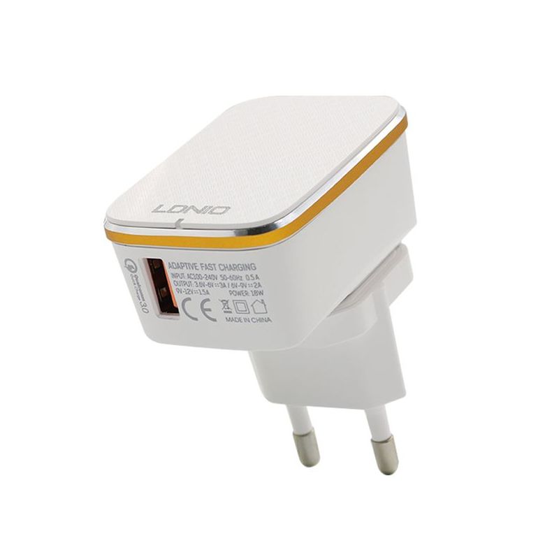 Kucni punjac LDNIO A1204Q USB 5V/3A FAST QC 3.0 microUSB beli