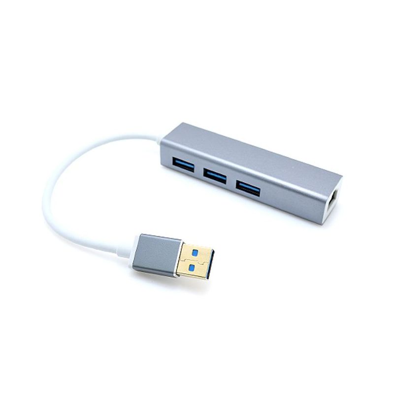 HUB USB 3.0 HI-Speed 3xUSB LAN tamno sivi