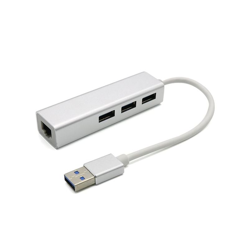 HUB USB 3.0 HI-Speed 3xUSB LAN svetlo sivi