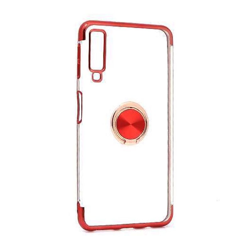Futrola MAGNETIC RING CLEAR za Samsung A750F Galaxy A7 2018 crvena