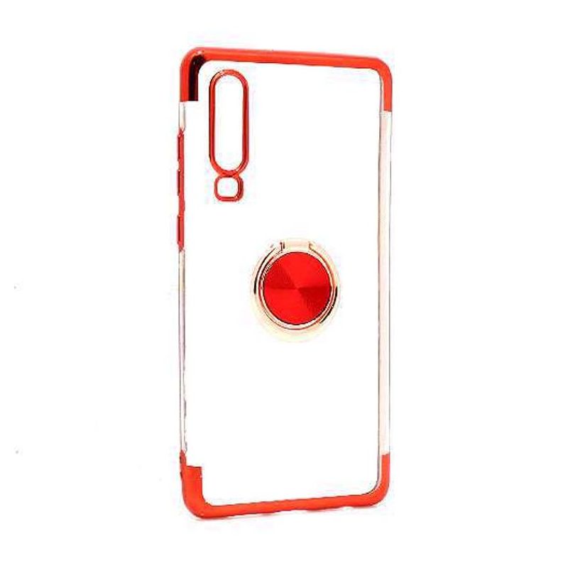 Futrola MAGNETIC RING CLEAR za Huawei P30 crvena