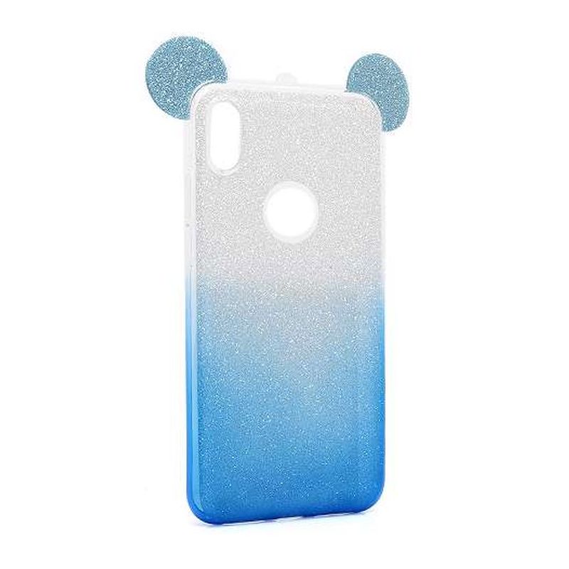 Futrola GLITTER MOUSE za Iphone XS Max srebrno/plava