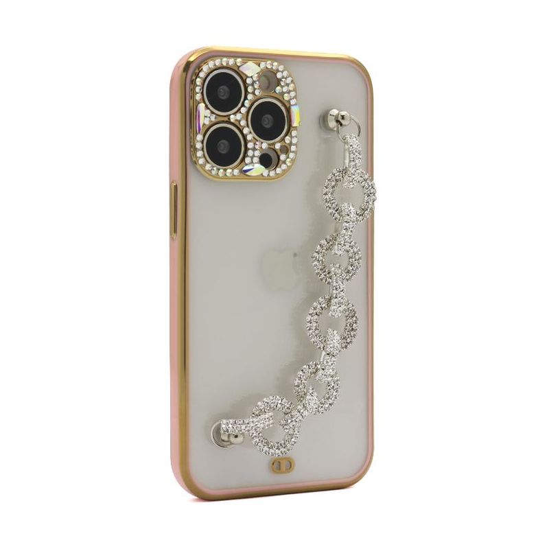 Futrola Diamonds and Crystals za iPhone 13 Pro (6.1) roze