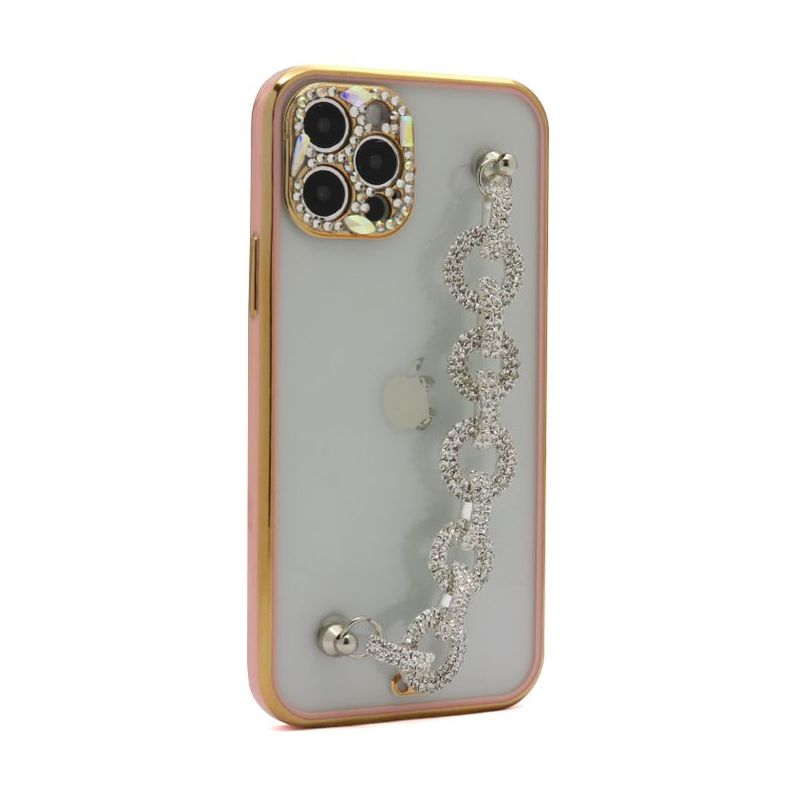 Futrola Diamonds and Crystals za iPhone 12 Pro (6.1) roze