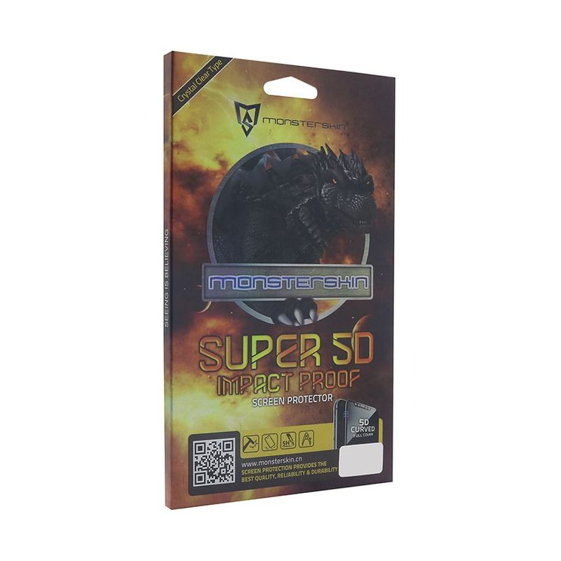 Folija za zastitu ekrana MONSTERSKIN SUPER 5D CLEAR za Samsung G970F Galaxy S10e crna