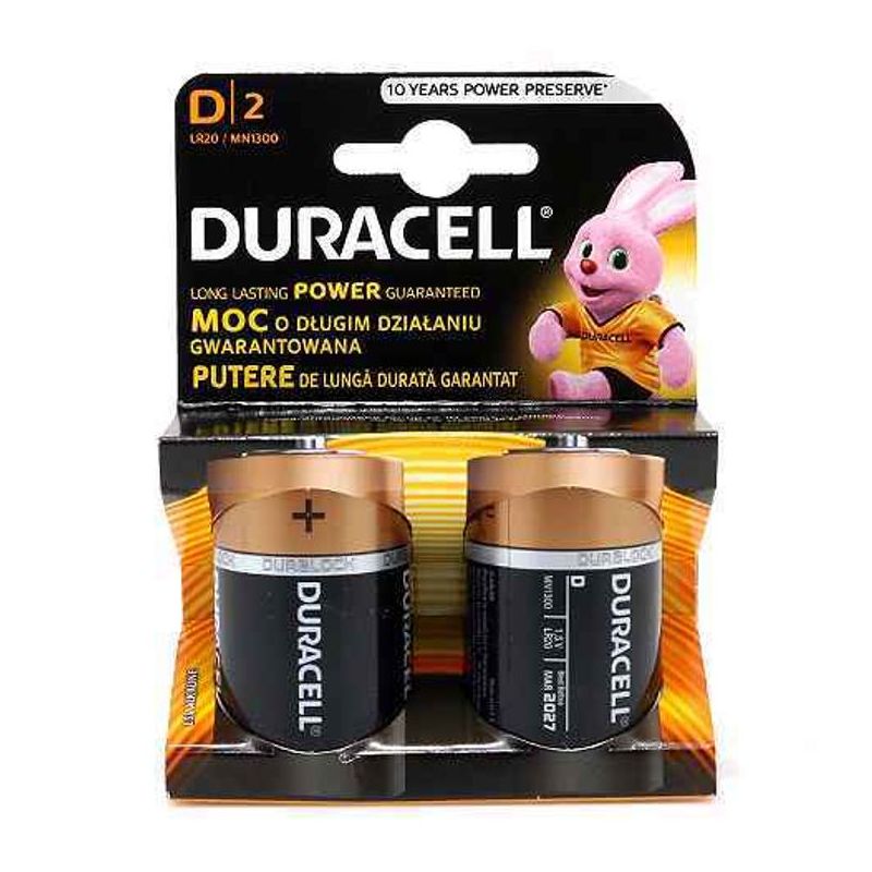 Baterija alkalna 1.5V D LR20 blister 2/1 Duracell