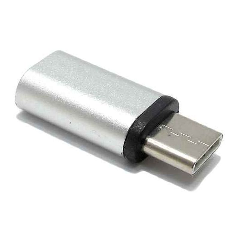 Adapter metalni sa micro na type C srebrni