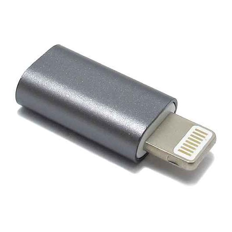 Adapter metalni sa micro na Iphone 5G/5S/SE/6G/6S/6 Plus sivi