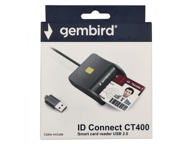 CRDR-CT400 ** Gembird Smart card reader USB 2.0 Citac za licne karte, saobracajne, bankarske (879)