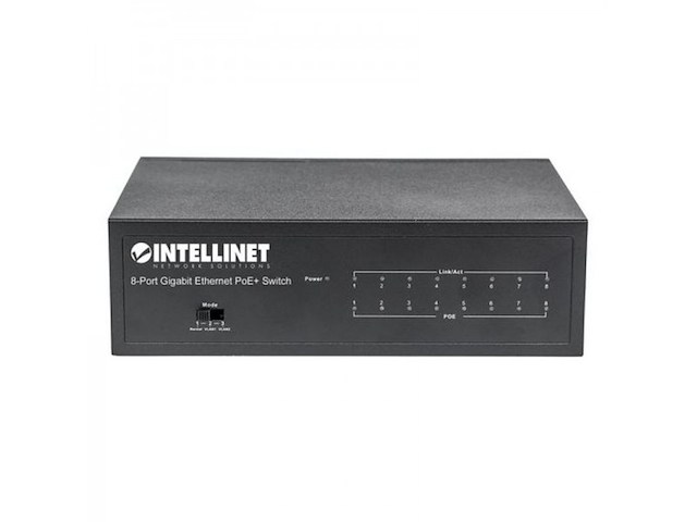 Intellinet 8-Port Giga Ethernet PoE+ Switch 60w + 17Kabl Patch, Cat6