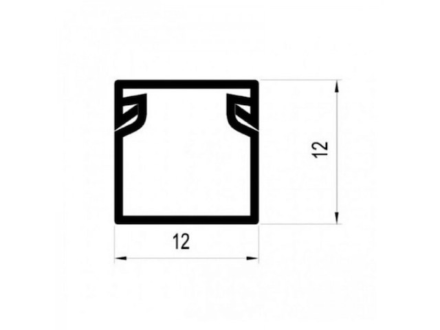 Kanalica ME-12x12mm 2m samolepljiv kablovski kanal PVC