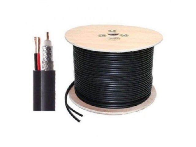 RG59+2x0.75NX Koaksialni kabl sa napojnim kablom outdoor black 305m