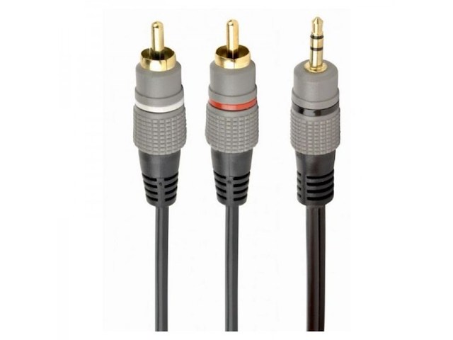 CCA-352-10M Gembird 3.5 mm stereo plug to 2*RCA plugs 10m cable, gold-plated connectors