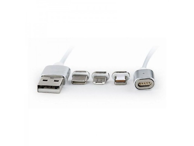 CC-USB2-AMLM31-1M Gembird Magnetic USB charging combo 3-in-1 cable, silver, 1 m