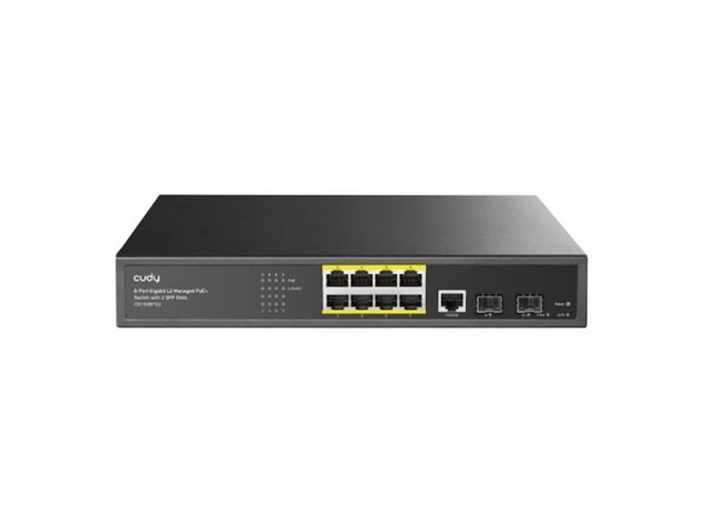 Cudy GS2008PS2 * 8-Port Layer 2 Managed Gigabit PoE+ Switch with 2 Gigabit SFP Slots, 120W (11999)
