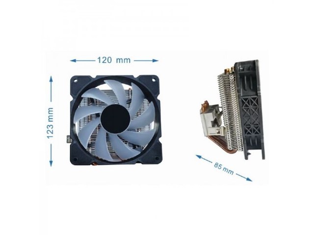 CPU-HURACAN-ARGB-X140 Gembird  UNI kuler 100W 120mm.Fan +/-1600rpm 26dBa LGA 775/115x/1200/AMD