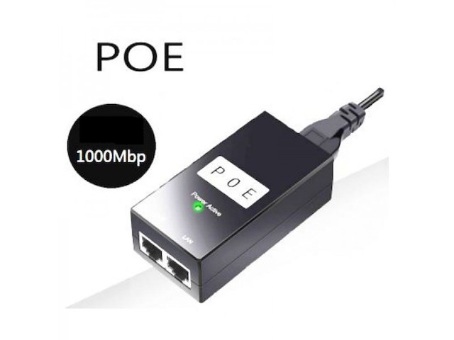 POE-INJ-4806 Gembird 48V/0.65A 30W, POE adapter Injector 1000mbps sa 2x RJ45, 100m