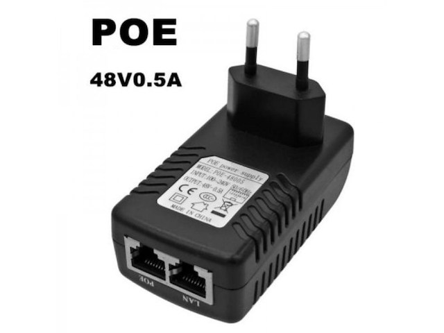 POE-INJ-4805 Gembird 48V/0.5A 24W, POE adapter Injector 100mbps sa 2x RJ45, 100m