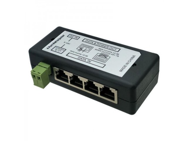 POE-INJ-4xRJ45 Gembird 4CH Pasivni prolazni POE injector,  for IP Network Camera Ubiquiti and MikroT