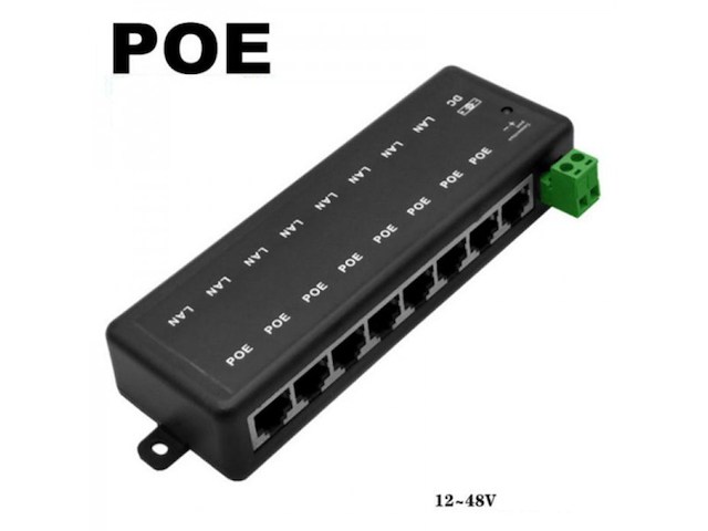 POE-INJ-8xRJ45 Gembird 8CH Pasivni prolazni POE injector, for IP Network Camera Ubiquiti and Mikrot
