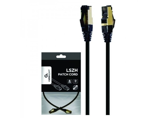 PP8-LSZHCU-BK-1.5M Gembird Mrezni kabl S/FTP Cat.8 LSZH patch cord, black 1.5m