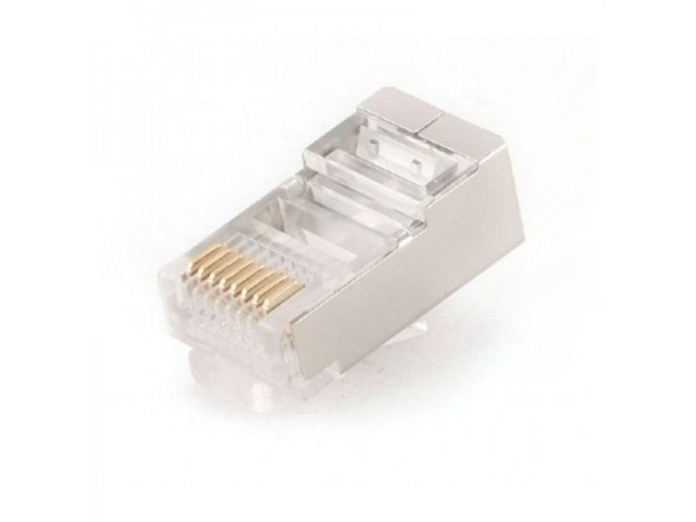 PLUG5SP/100 Gembird shielded modular 30u gold plated LAN konektor RJ45 za FTP SFTP cat5 (pak.100kom)