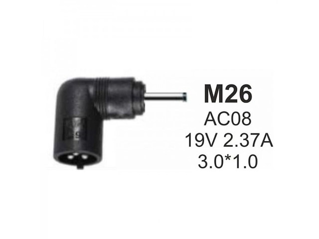 NPC-AC08 (M26) Gembird konektor za punjac 65W-19V-2.37A, 3.0x1.1mm