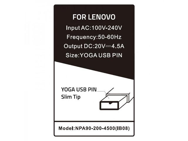 NPA90-200-4500 (IB08) ** Gembird punjac za laptop 90W-20V-4.5A, USB Yellow PIN (1122)