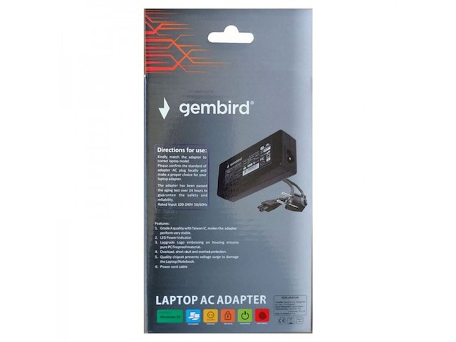 NPA90-190-4740 (HP11) ** Gembird punjac za laptop 90W-19V-4.74A, 7.4x5.0mm black PIN (1032)