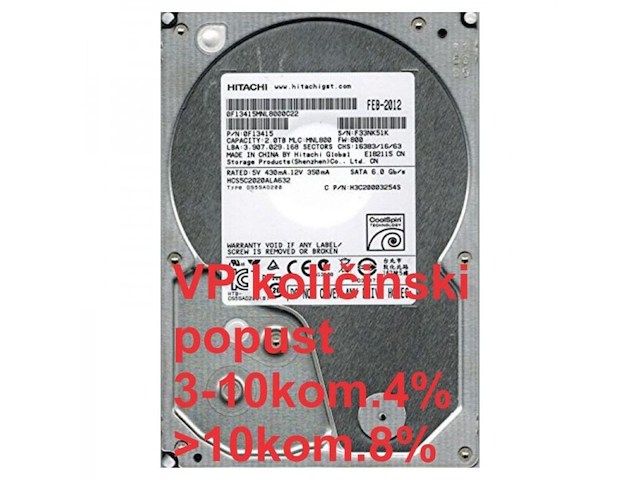 HDD 3.5 ** 2TB HCS5C2020ALA632 Hitachi 5900RPM 32MB SATA3