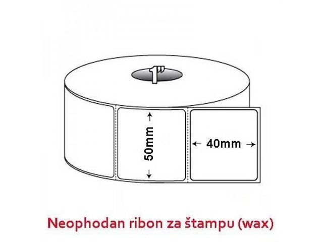 Rolna etiketa bela vellum 50x40 1 kolona 1500 kom TT