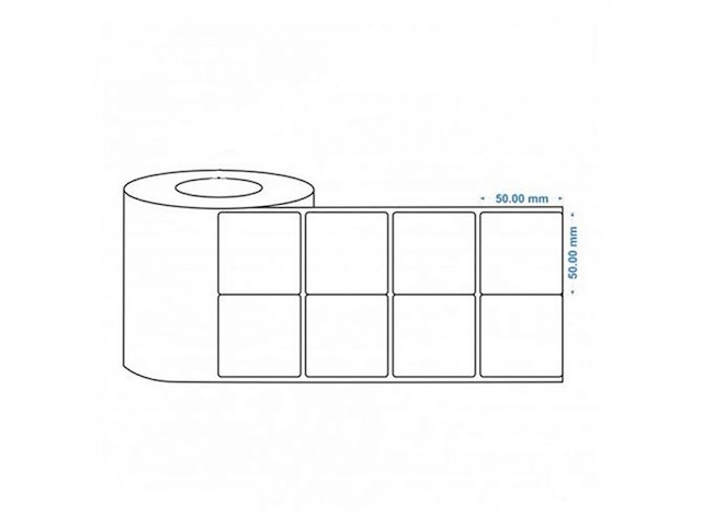 Rolna etiketa bela 50x50mm 2 kolone 2000 kom TT