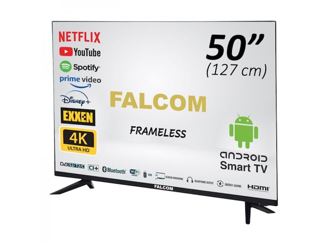 TV Falcom 50LTF022SM Smart LED TV 50inca (127cm), Ultra HD 4K, DVB- S2/T2/C tuner, H265 HEVC, 2x10W