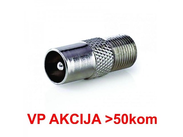 CON-FC-025 ** F female to IEC male adaptor, Zinc Alloy 25kom pakovanje (17.5)