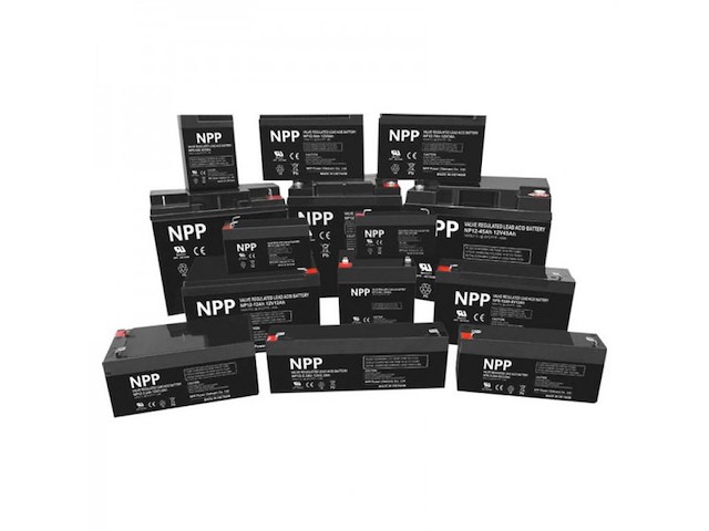 NPP NP12V-9Ah, AGM BATTERY, C20=9AH, T1, 151x65x94x100, 2,5KG, BLACK