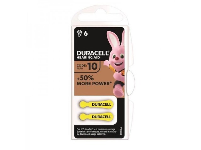 Duracell Hearing Aid 10/PR70 1,45V baterija za slusni aparat PAK6