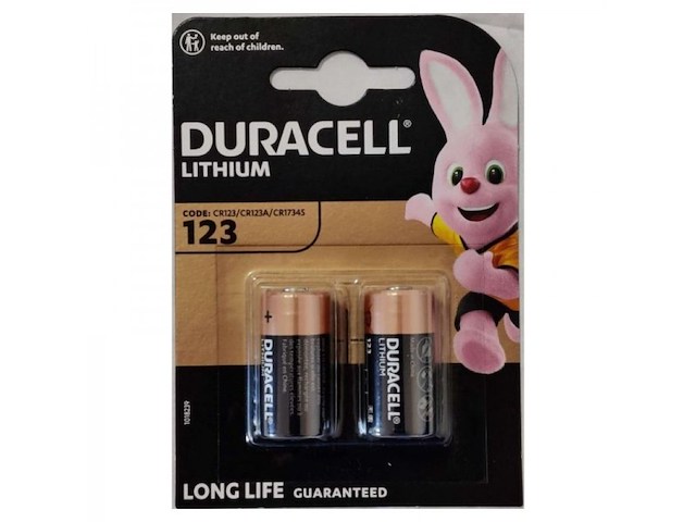 Duracell HPL 123, 3V, 140mAh, PAK2 CK, Litijum baterija 17x33,4mm