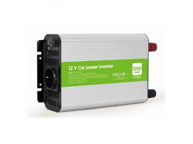 EG-PWC1200-01 Gembird 12V Auto inverter DC/AC 1200W+USB port