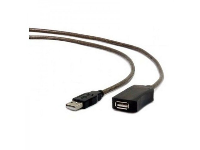 UAE-01-5M Gembird USB 2.0 active extension cable, black color, bulk package, 5m