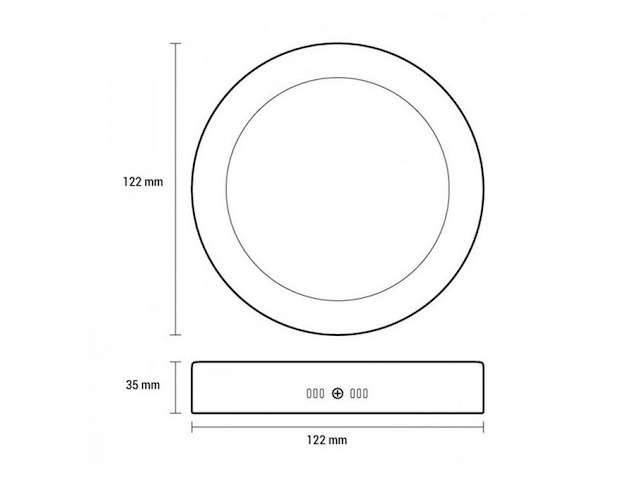 LED okrugla nadgradna panel svetiljka 6W 6400K dnevno svetlo 122mm LNP-O-6/W