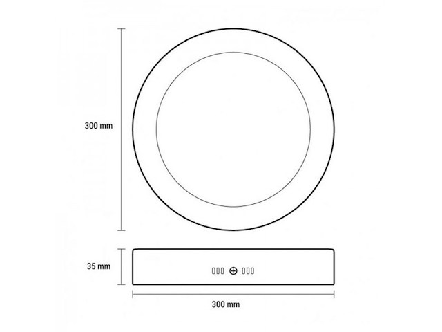 LED okrugla nadgradna panel svetiljka 24W 3000K dnevno svetlo 300mm LNP-O-24/WW