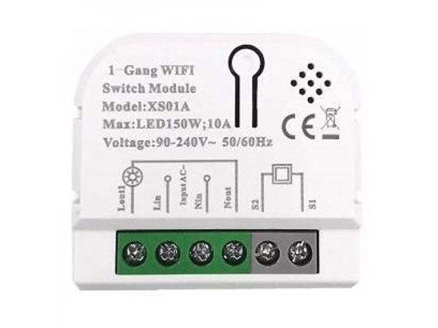 SMART-1GANG  Tuya Wifi DIY Self-locking Remote Control Smart Switch Relay Module DC 5V/7-32V AC