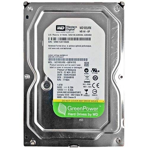 Western Digital 1TB AV-GP 3,5″ HDD | WD10EURX Refurbish