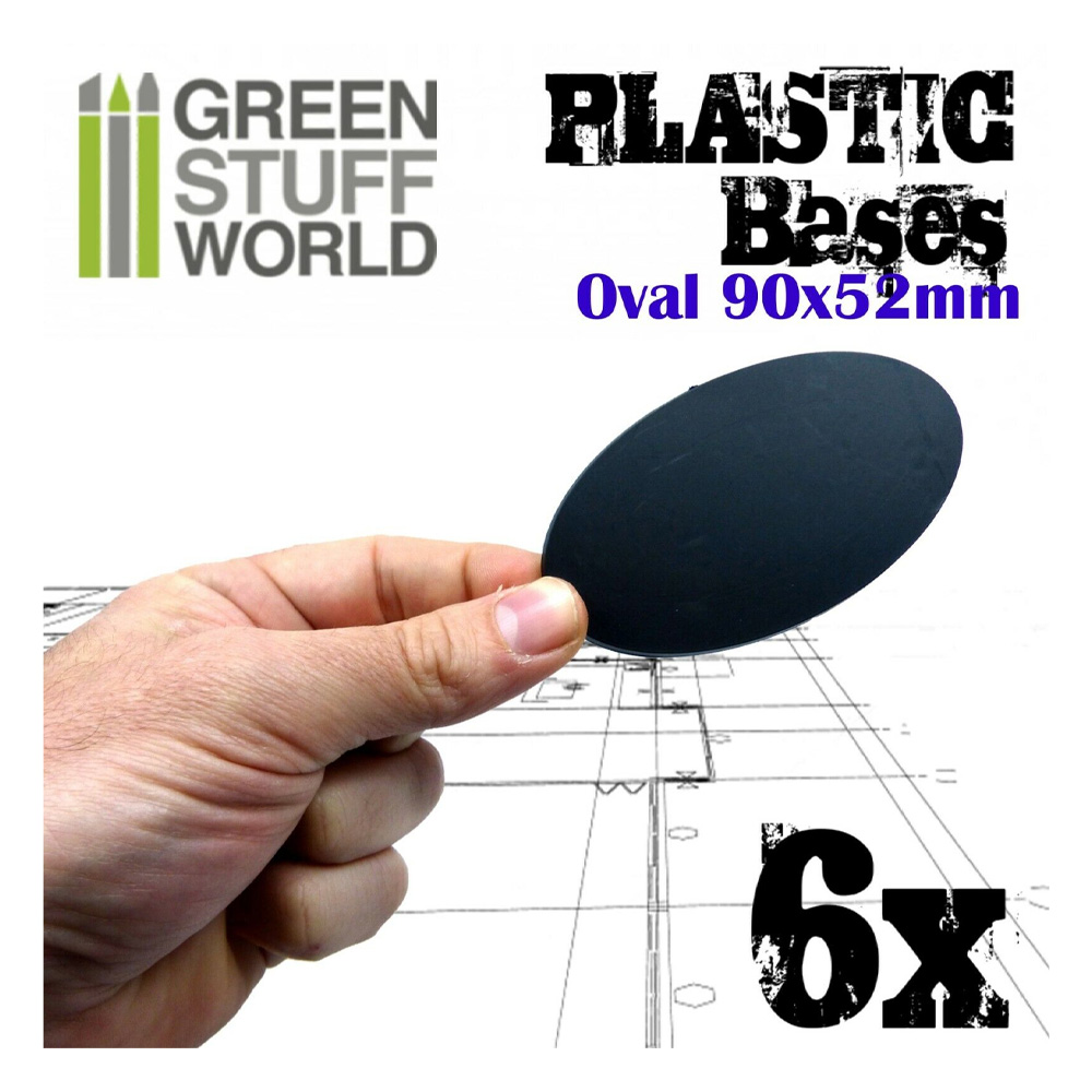 Plastic Oval Base 90x52mm- PACKx6