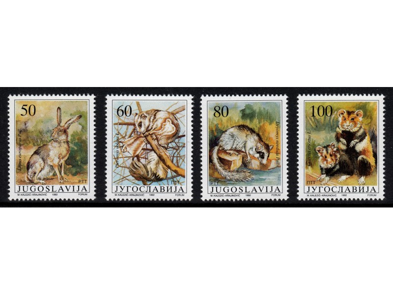 Jugoslavija 1992 Fauna Zaštićene vrste serija MNH