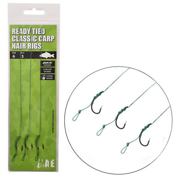 MATE CARP READY RIGS CURVED SHANK 3PCS