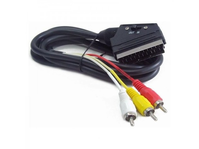 CCV-519-001 Gembird Bidirectional sa prekidacem RCA to SCART audio-video cable, 1.8 m