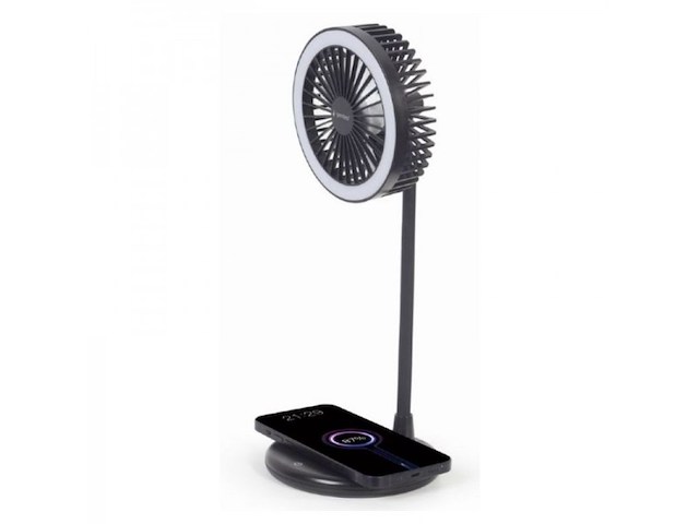 TA-WPC10-LEDFAN-01 Gembird Desktop ventilator sa lampom i bezicim punjacem