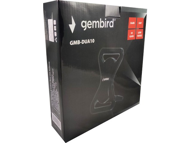 GMB-DUA10 **Gembird Antena sobna/spoljna sa pojacalom, 23x21cm, UHF, dobit 36dB sa kablom 10m (959)